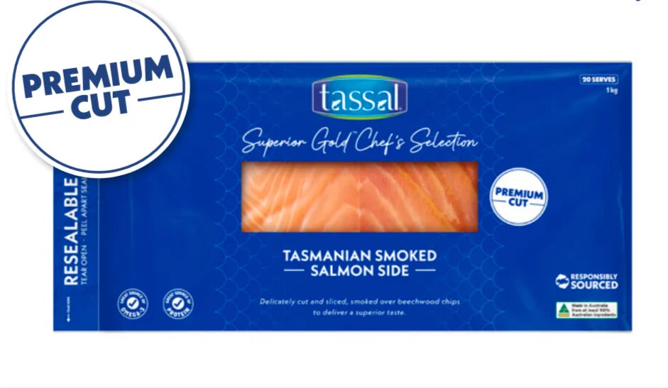 Tassal Superior Gold Chef's Selection Smoked Salmon Pack (1KG ...